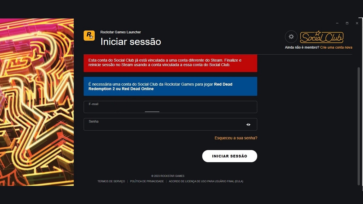 Error on Rockstar, Epic Games and Steam